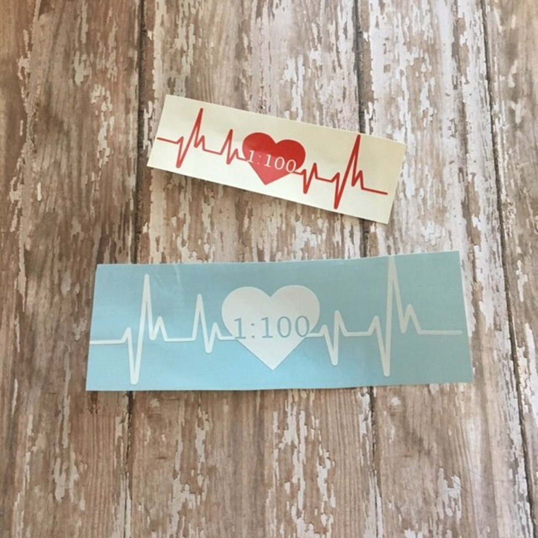 CHD ~ 1 in 100 Heartbeat Decal - Etsy