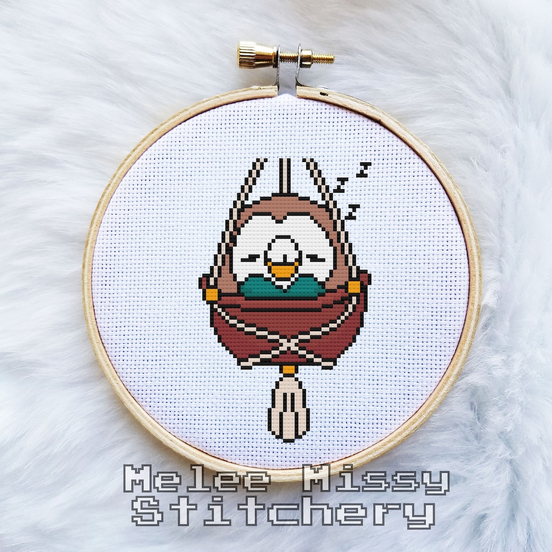 PATTERN: Sleepy Macrame Rowlet Cross Stitch - Etsy