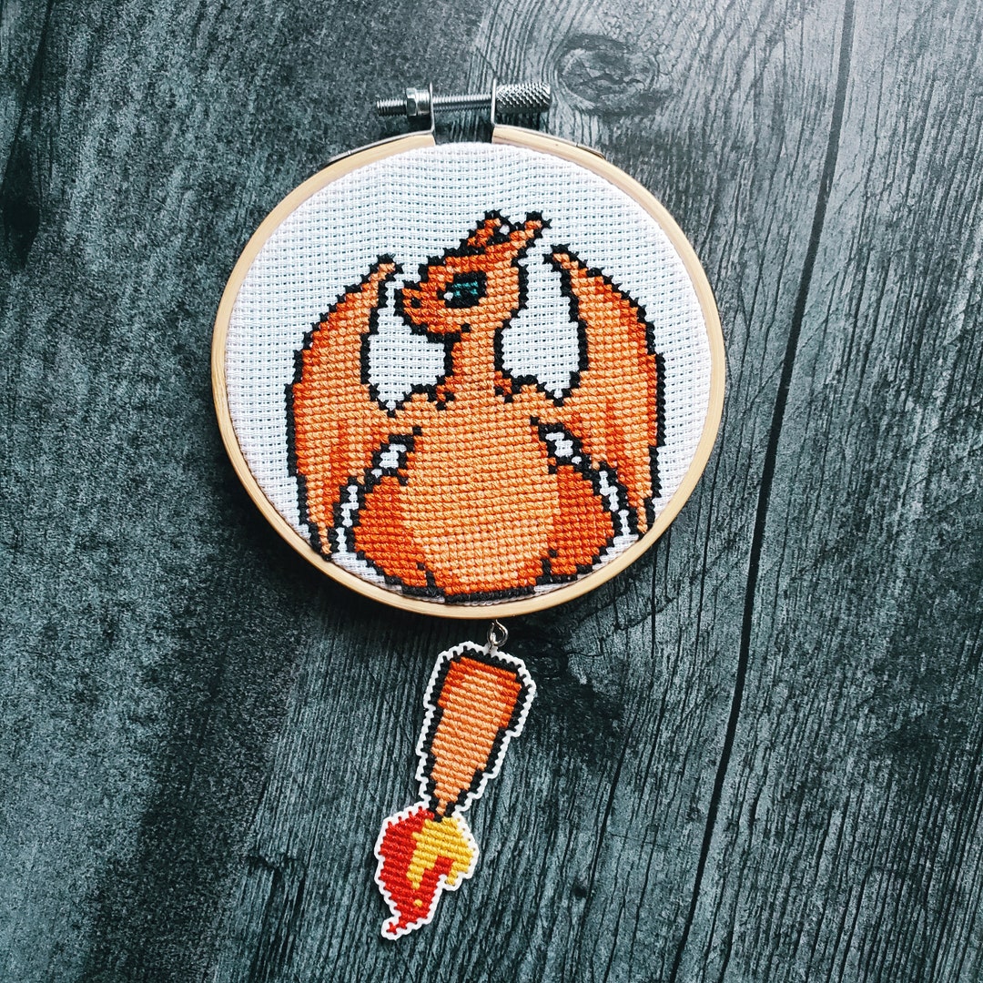 PATTERN: Hanging Tail Charizard Cross Stitch - Etsy