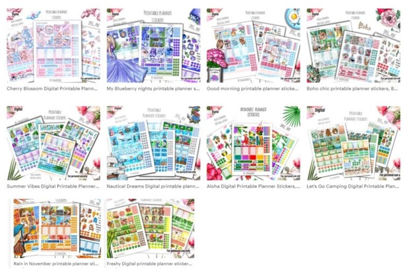 22 Printable Planner Sticker Bundle With Digital Stickers for Erin ...
