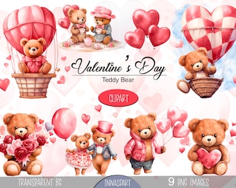 Teddy Bear Couple Watercolor Clip Art 4 High Quality (Download Now) - Etsy