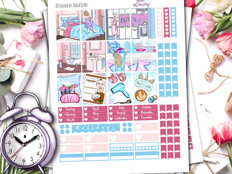 Good Morning Sunshine: Printable Planner Stickers Set With Coffee, Eggs ...