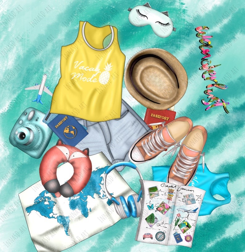 Adventure Awaits: Wanderlust Clip Art Set With Travel - Etsy