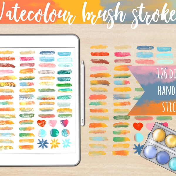 Watercolour Stickers - Etsy