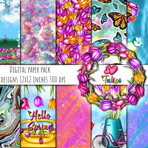 Tulips Digital Stickers - Etsy