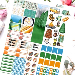 Let’s Go Camping Digital Printable Planner Stickers, Camping Stickers ...