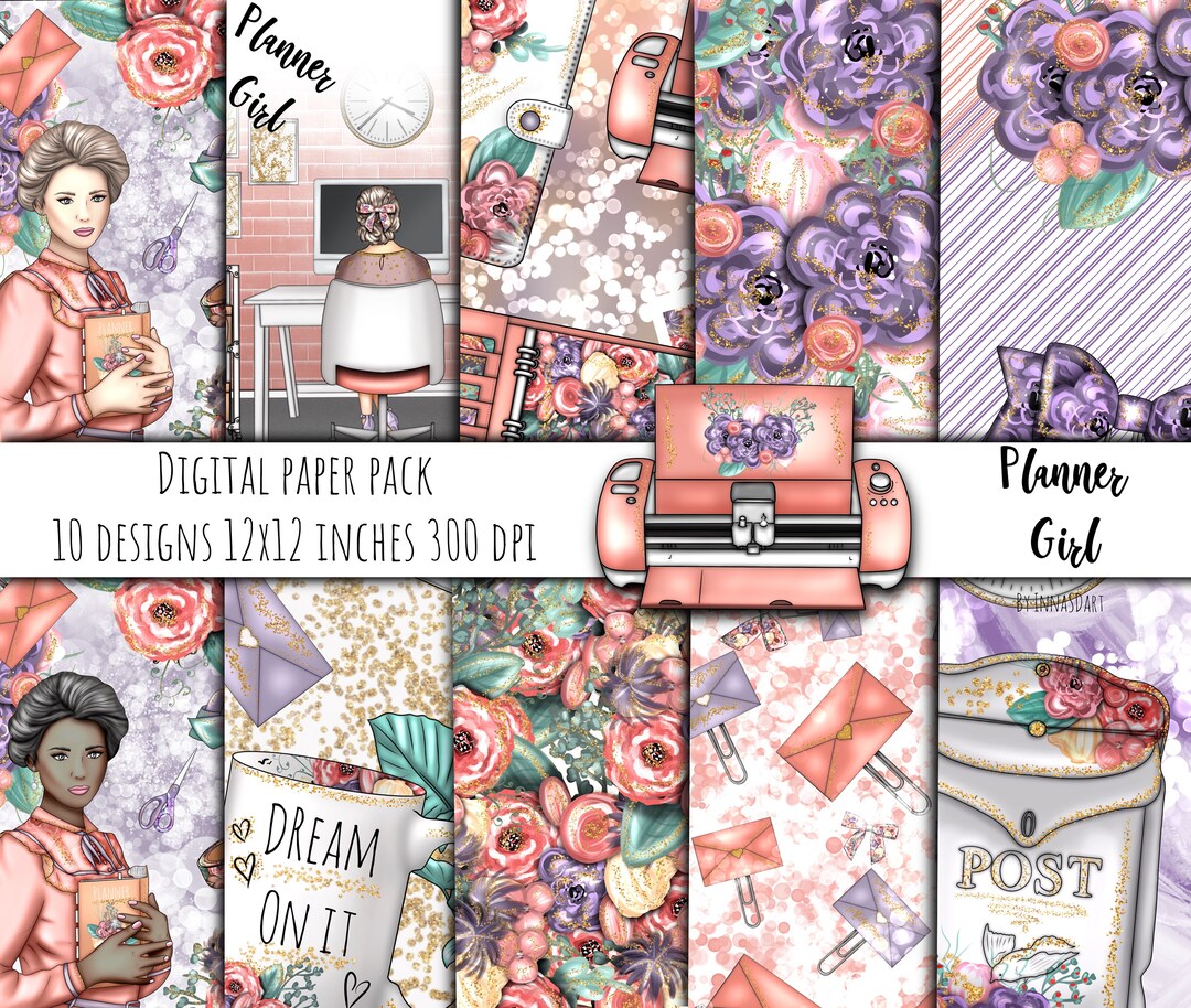 Planner Girl Digital Papers, Planner Digital Papers, Planner ...