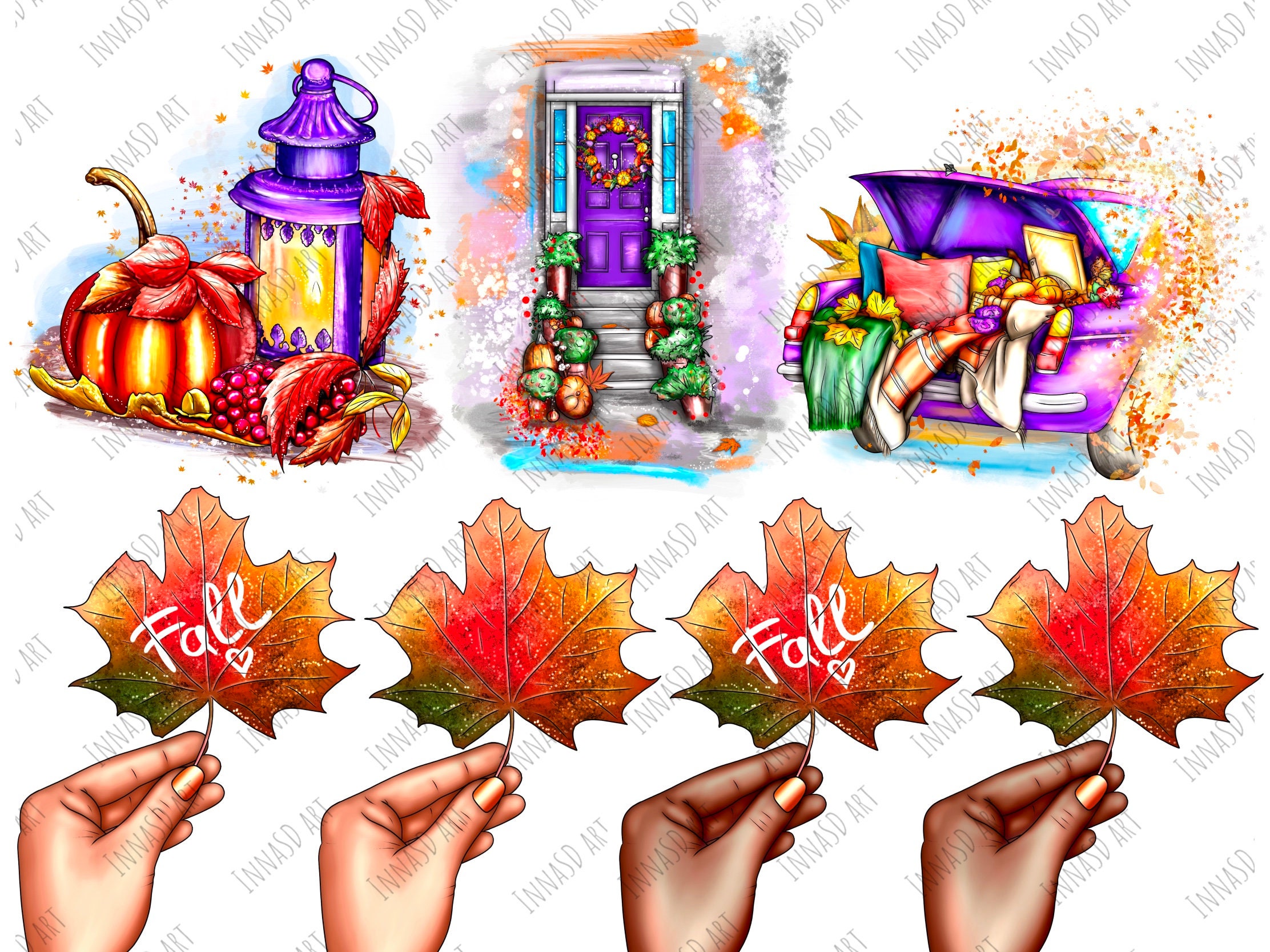 Fall Clipart, Fall Stickers, Autumn Fashion Clip Art, Cozy Fall Planner ...