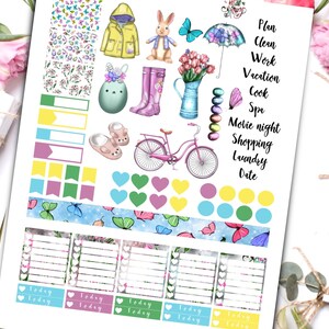 Hello Spring Digital Printable Planner Stickers, Easter Stickers ...