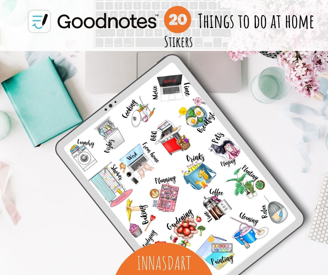 Goodnotes Home Activities Digital Planner Stickers (PDF, PNG) - Etsy