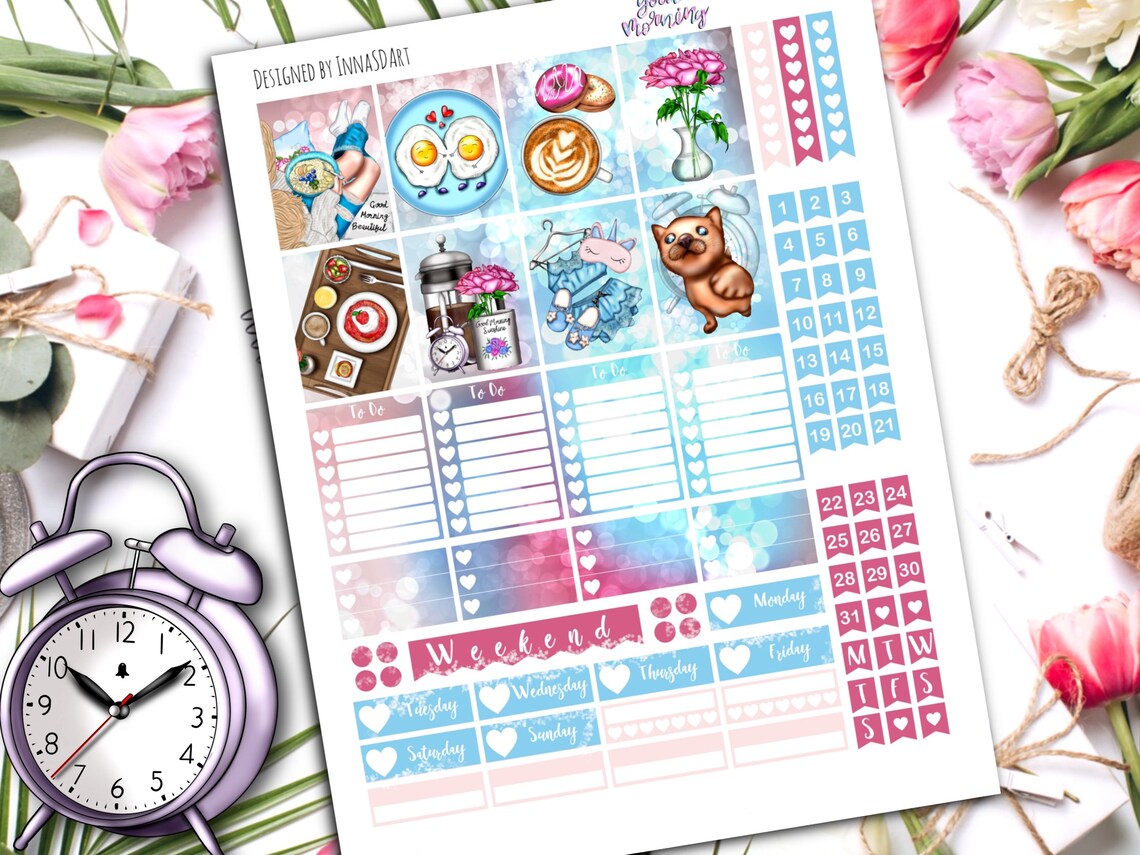 Good Morning Sunshine: Printable Planner Stickers Set With - Etsy