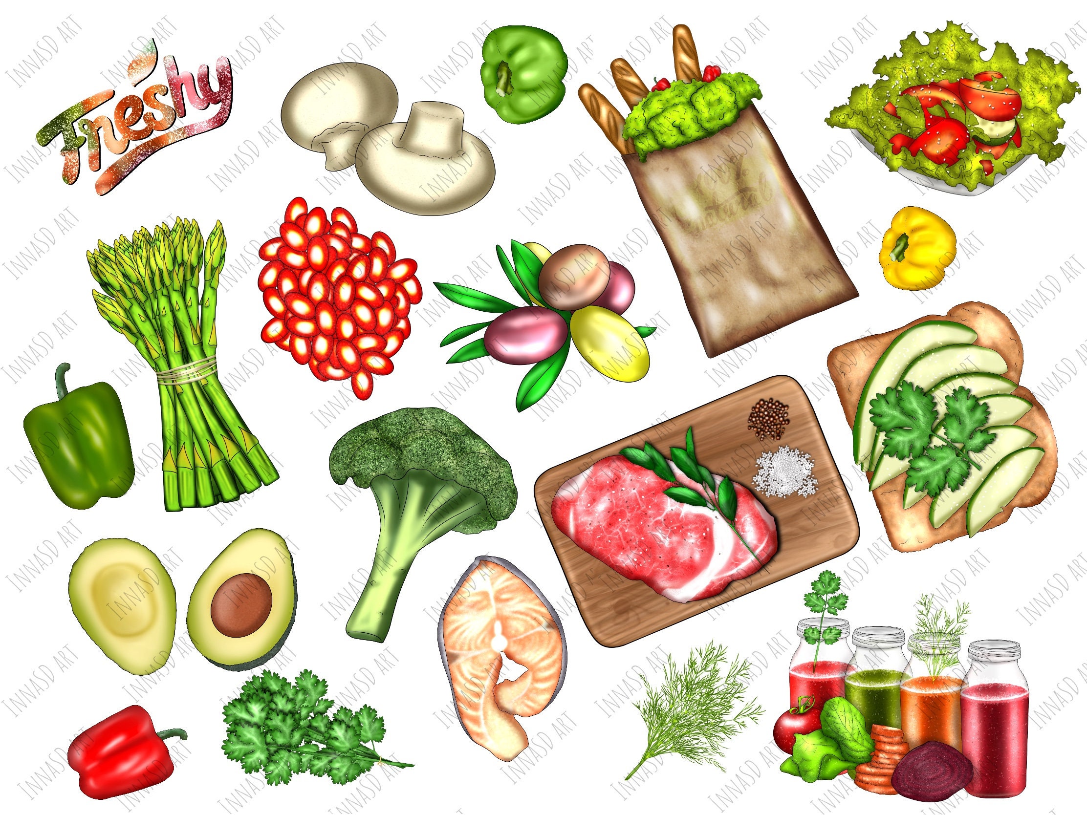 Freshy Clipart, Healthy Eating Clipart, Healthy Fashion Girls, Summer ...
