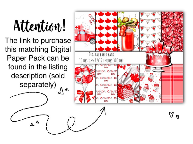 Canada Day Clip Art Set: Canadian Flag, Accessories, Stickers (digital ...