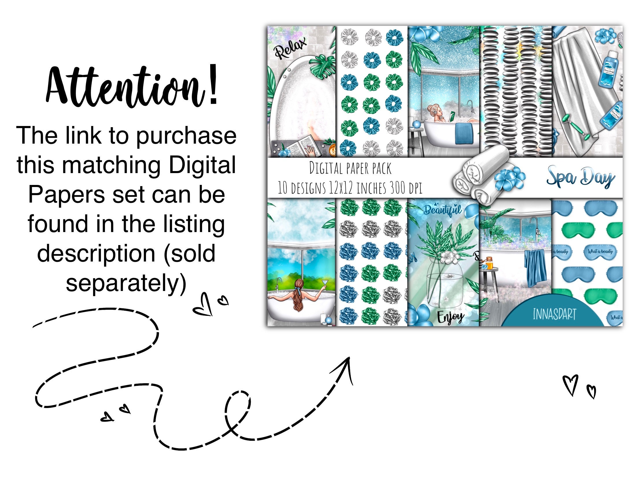 Spa Day Clipart, Spa Fashion Clipart, Spa Stickers, Self Care Stickers ...