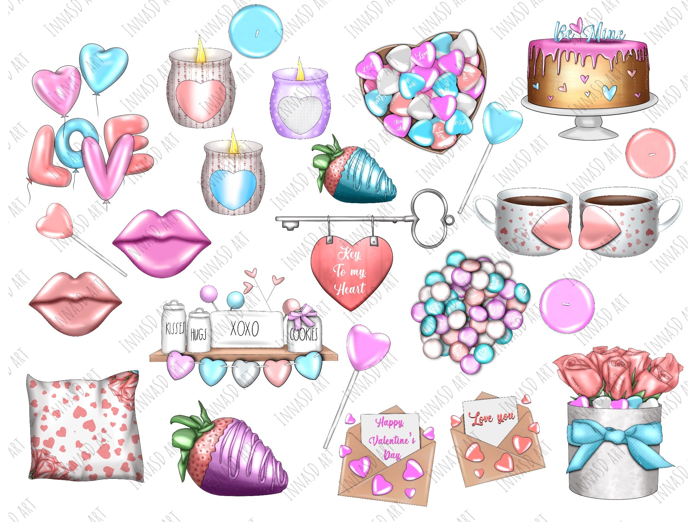 Key to My Heart Clip Art, Valentines Day Clip Art, Romantic Stickers ...