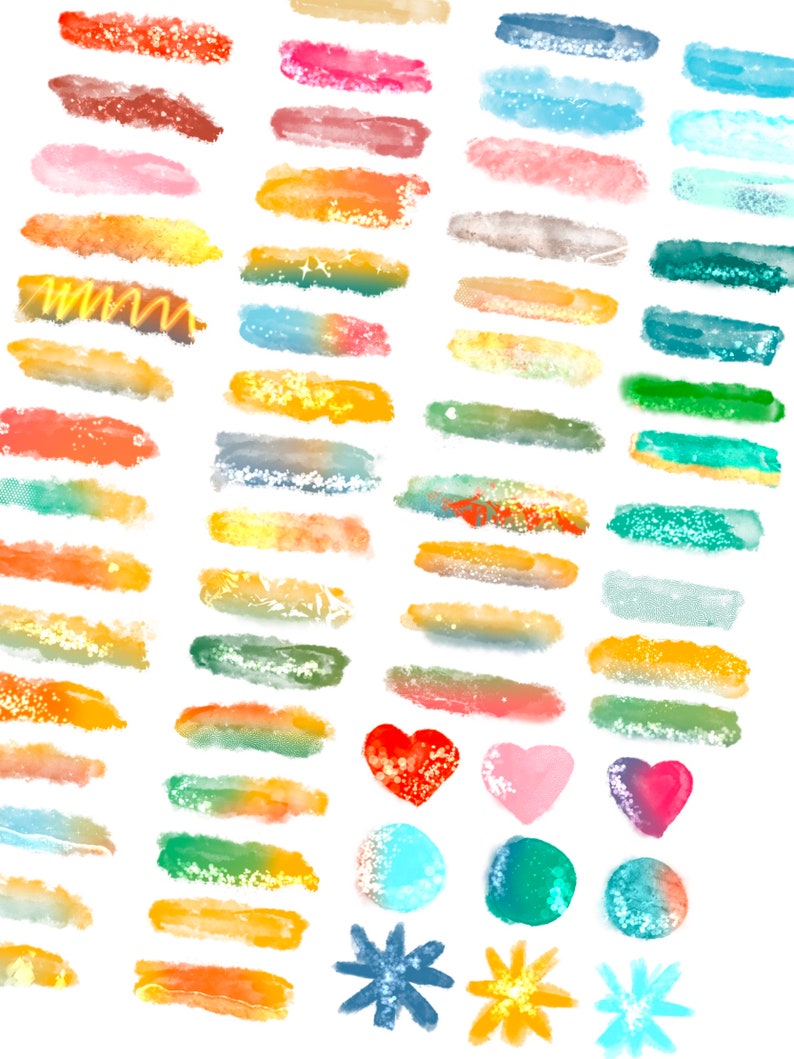 Watercolour Brush Strokes Digital Planner Stickers, Digital Planner ...