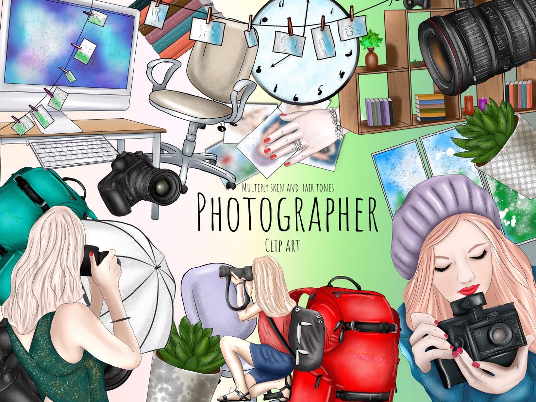 Photographer Girls Clipart, Fashion Girls Clipart, Fashion Planner ...