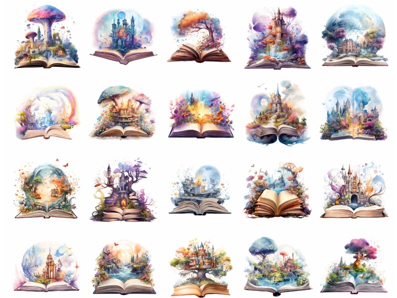 22 PNG Fantasy Books Clipart Book Bundle PNG Open Book - Etsy
