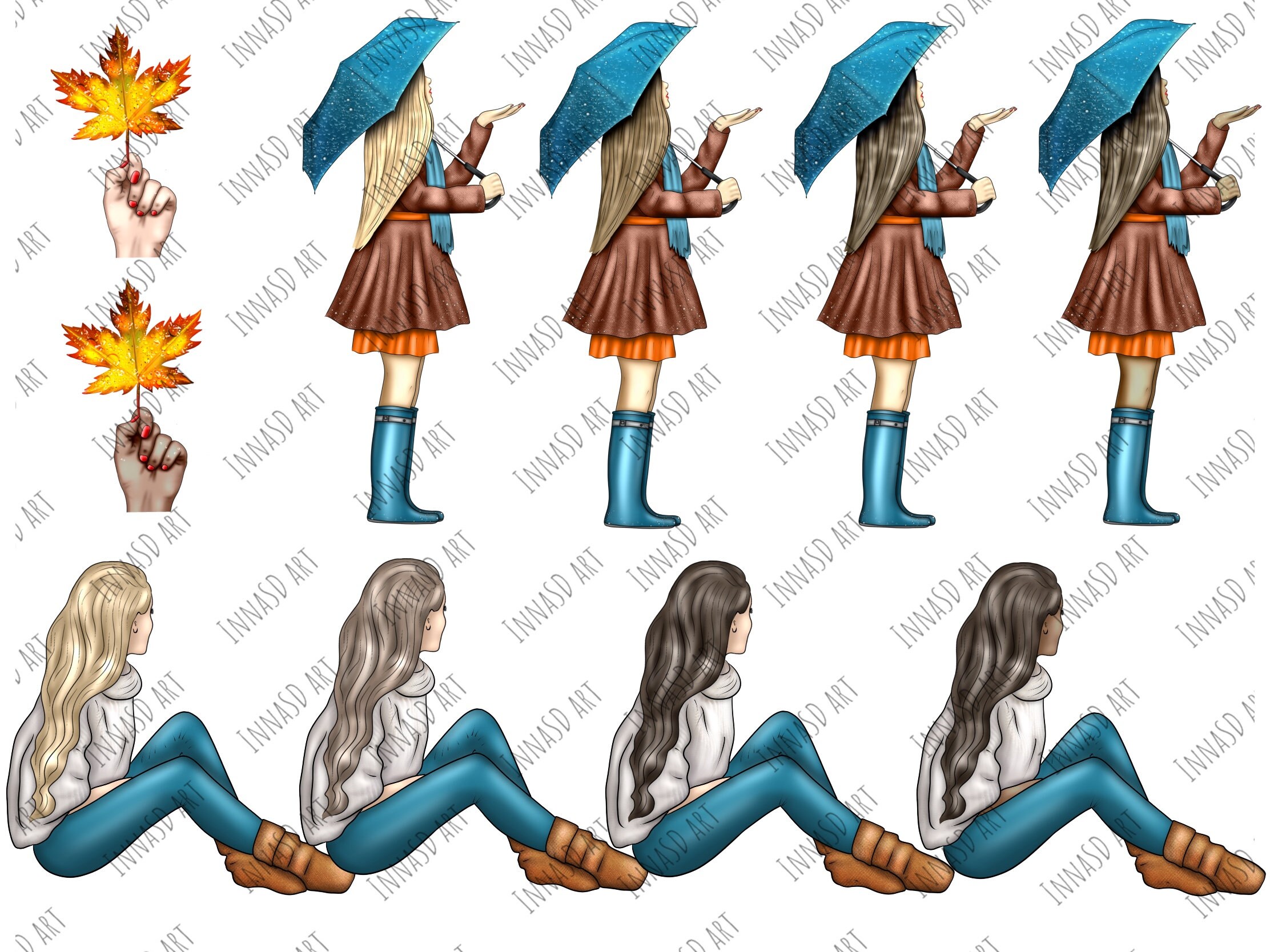 Fall Clip Art Rainy Day Clip Art November Planner Fall - Etsy