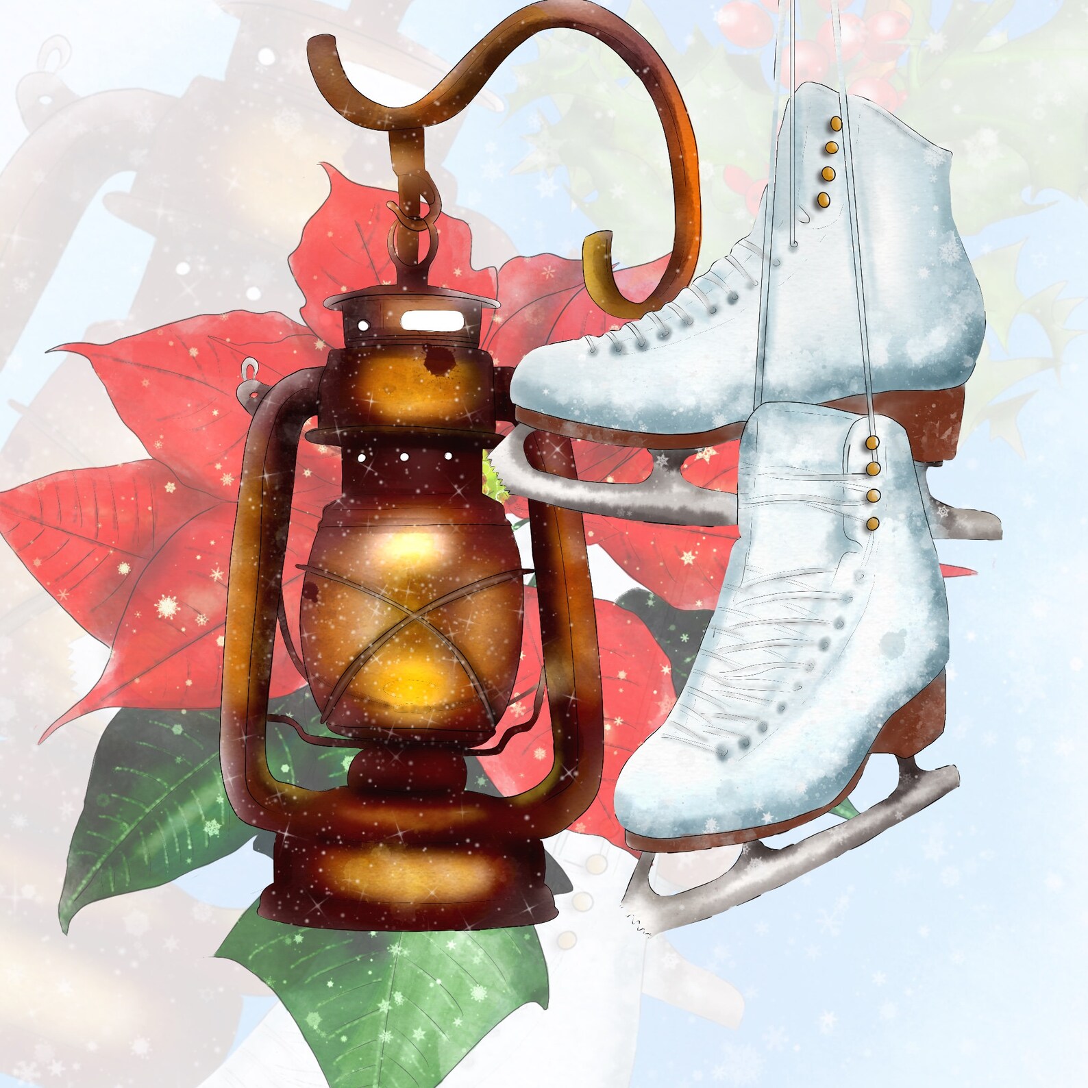 Digital Christmas Clip Art, Christmas Watercolor Clip Art, Winter ...