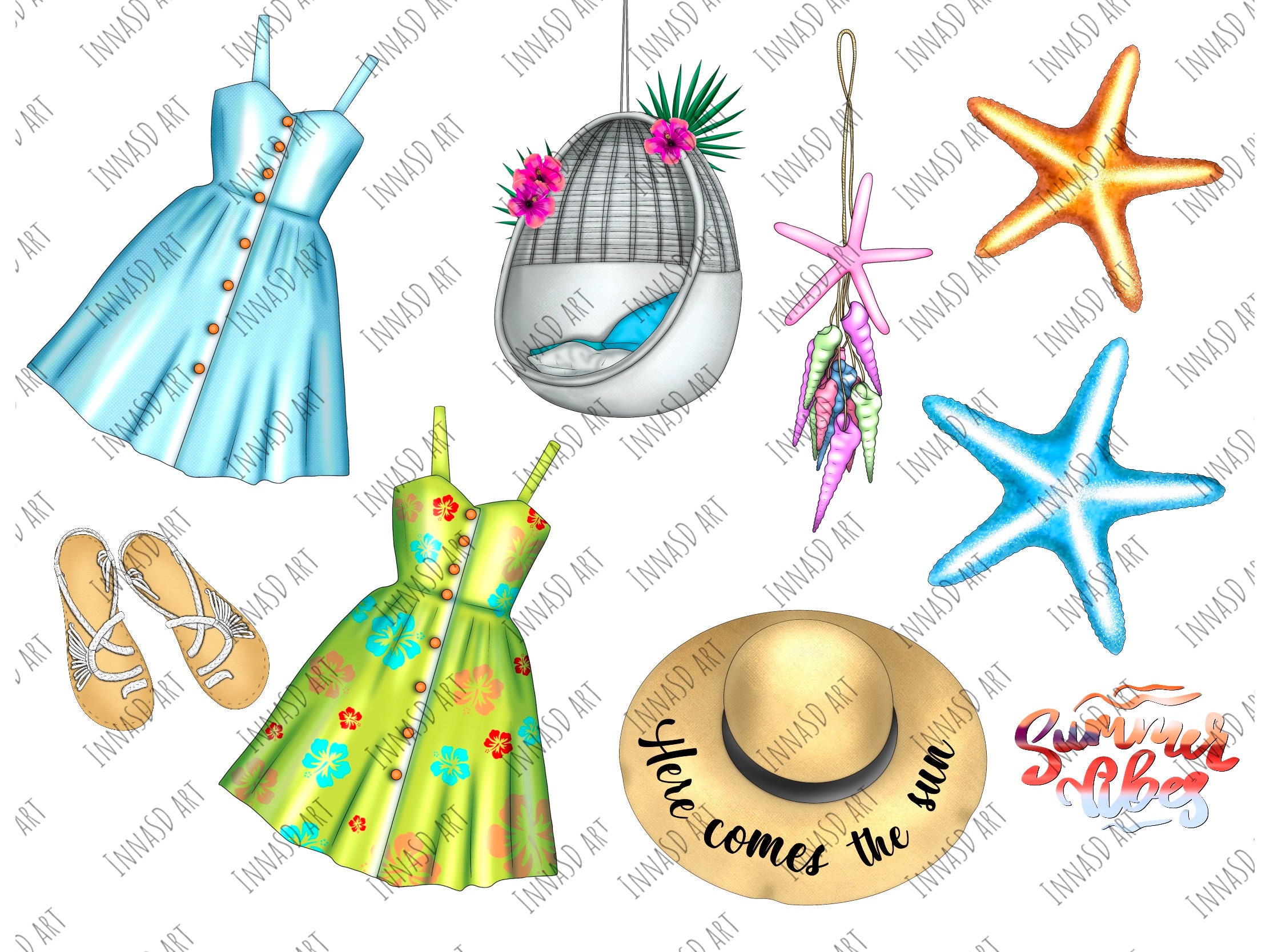 Summer Vibes Clip Art 2nd Edition: Travel and Vacation Clip Art Set ...