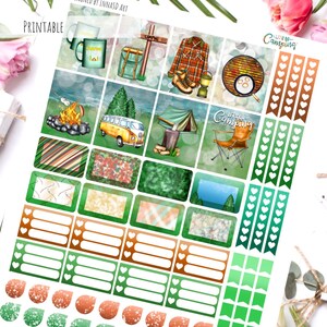 Let’s Go Camping Digital Printable Planner Stickers, Camping Stickers ...
