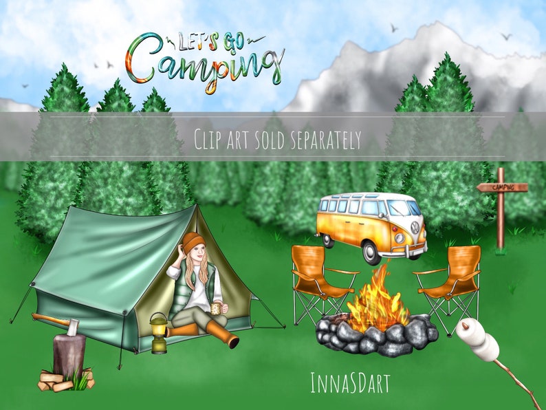 Camping Illustration, Camping Scenes, Camping Backgrounds, Camping Clip ...