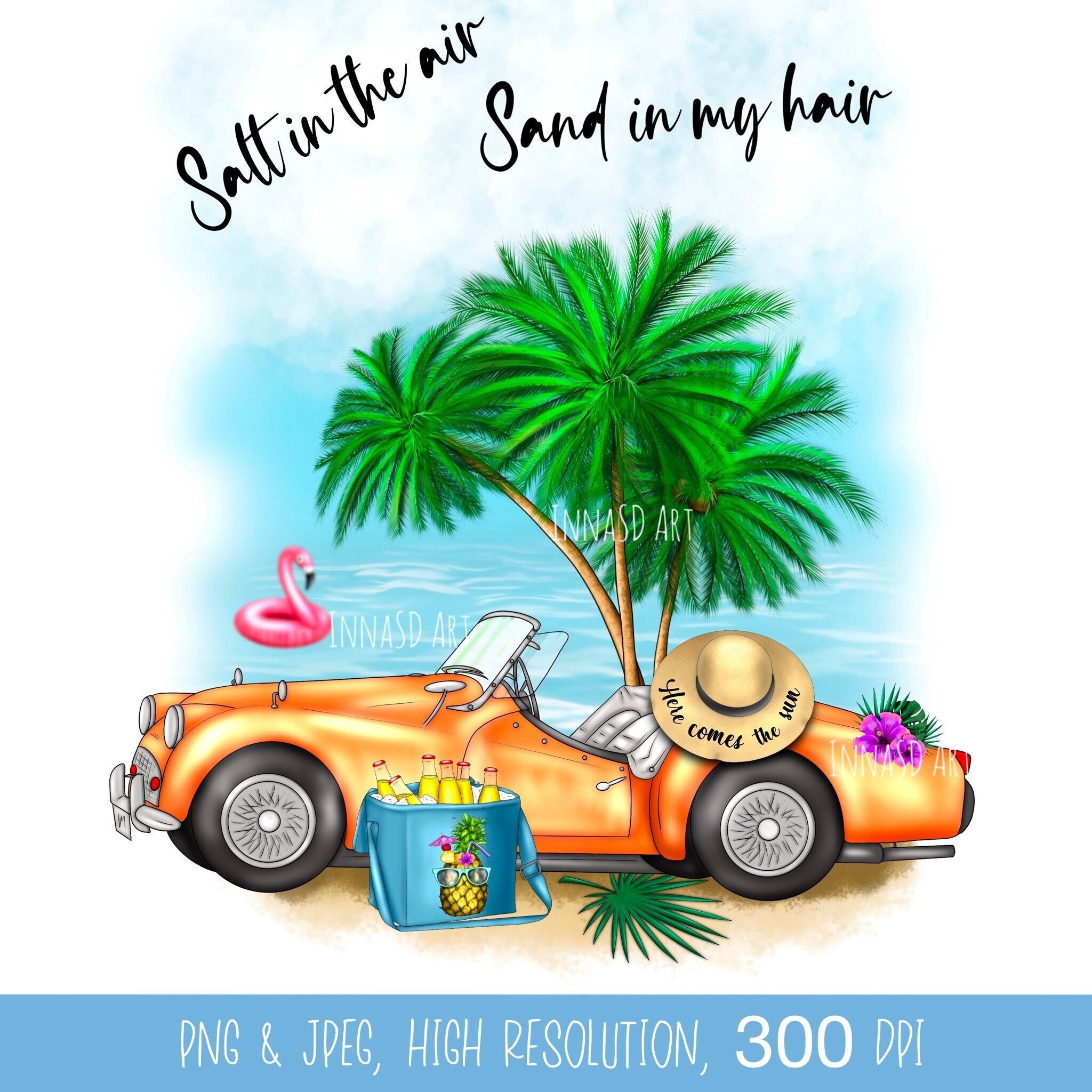 Tropical Beach Sticker, Salt in the Air Sublimation, Palms Sticker ...