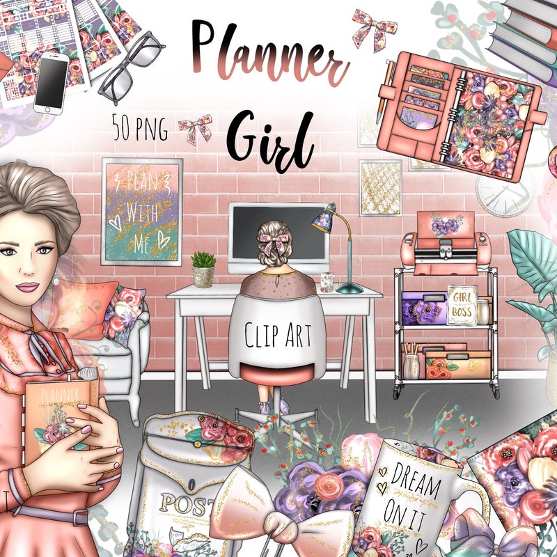 Planner Clipart - Etsy