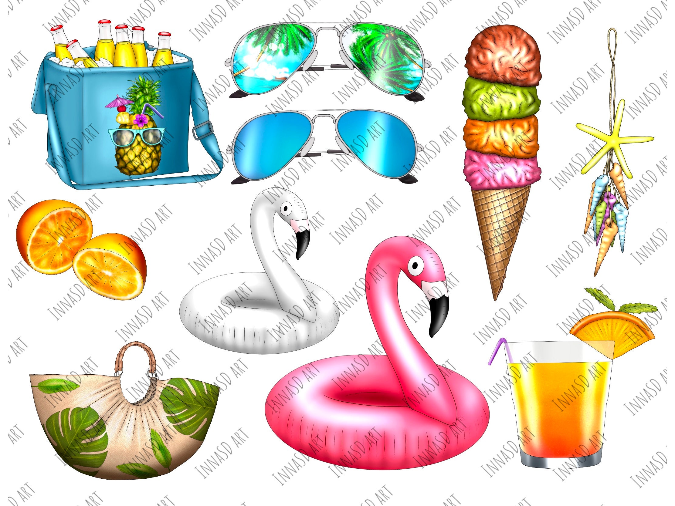 Summer Vibes Clip Art 2nd Edition: Travel and Vacation Clip Art Set ...