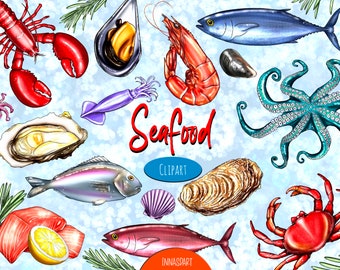 Fish And Shellfish Clipart Sun