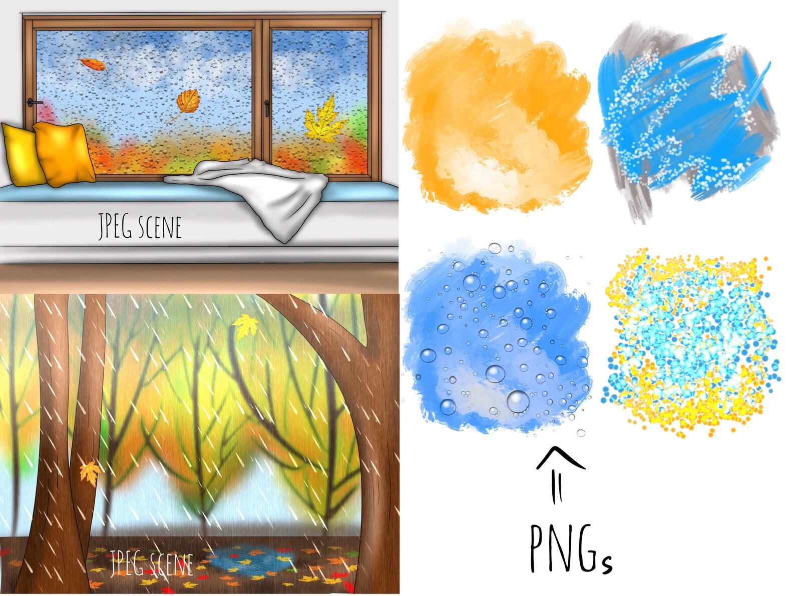 Fall Clip Art Rainy Day Clip Art November Planner Fall - Etsy