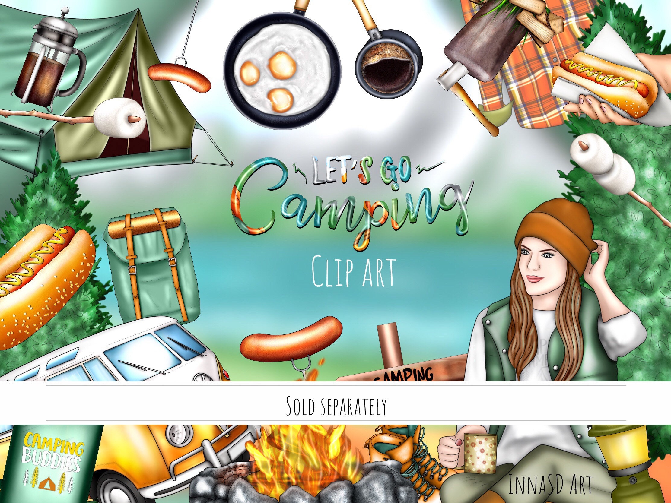 Camping Illustration, Camping Scenes, Camping Backgrounds, Camping Clip ...