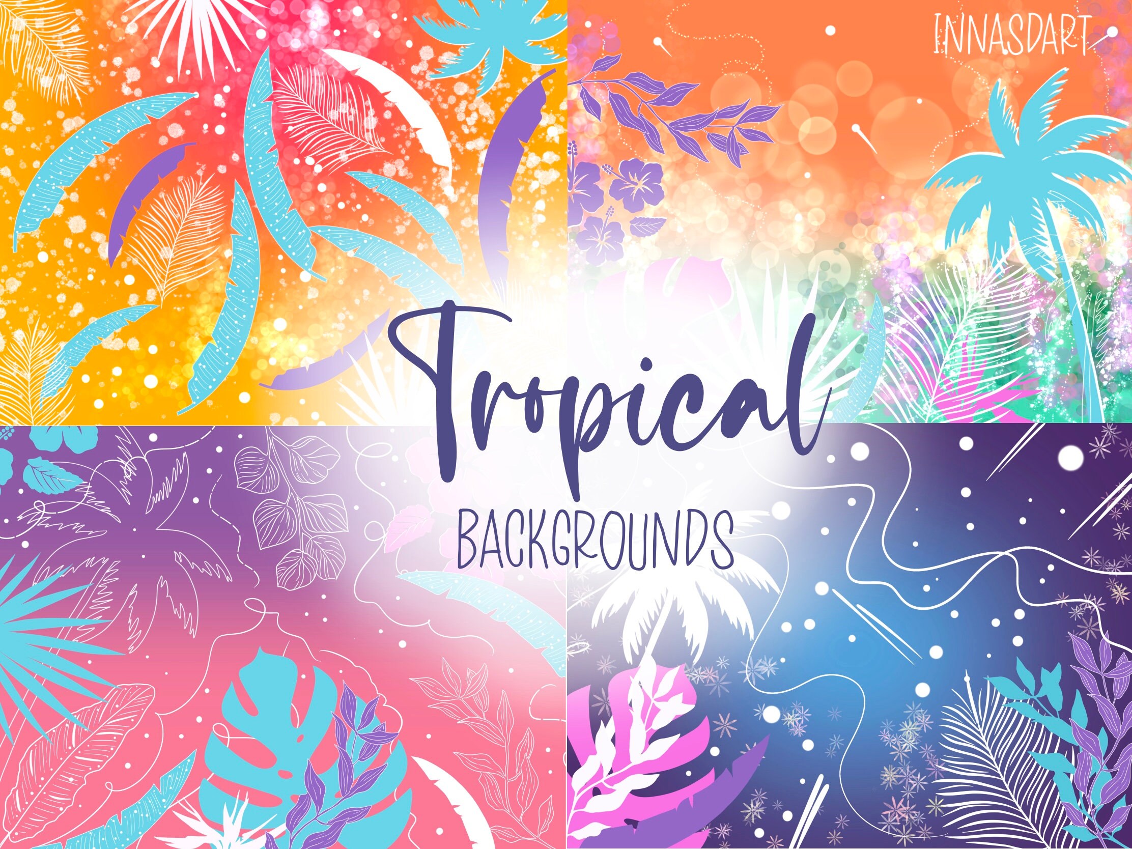 Modern Tropical Backgrounds, Tropical Beach Illustrations, Beach Scenes ...