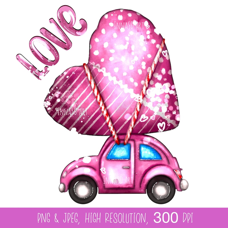 Love Sublimation, Heart Sticker, Valentine Sticker, Pink Car Decoration ...