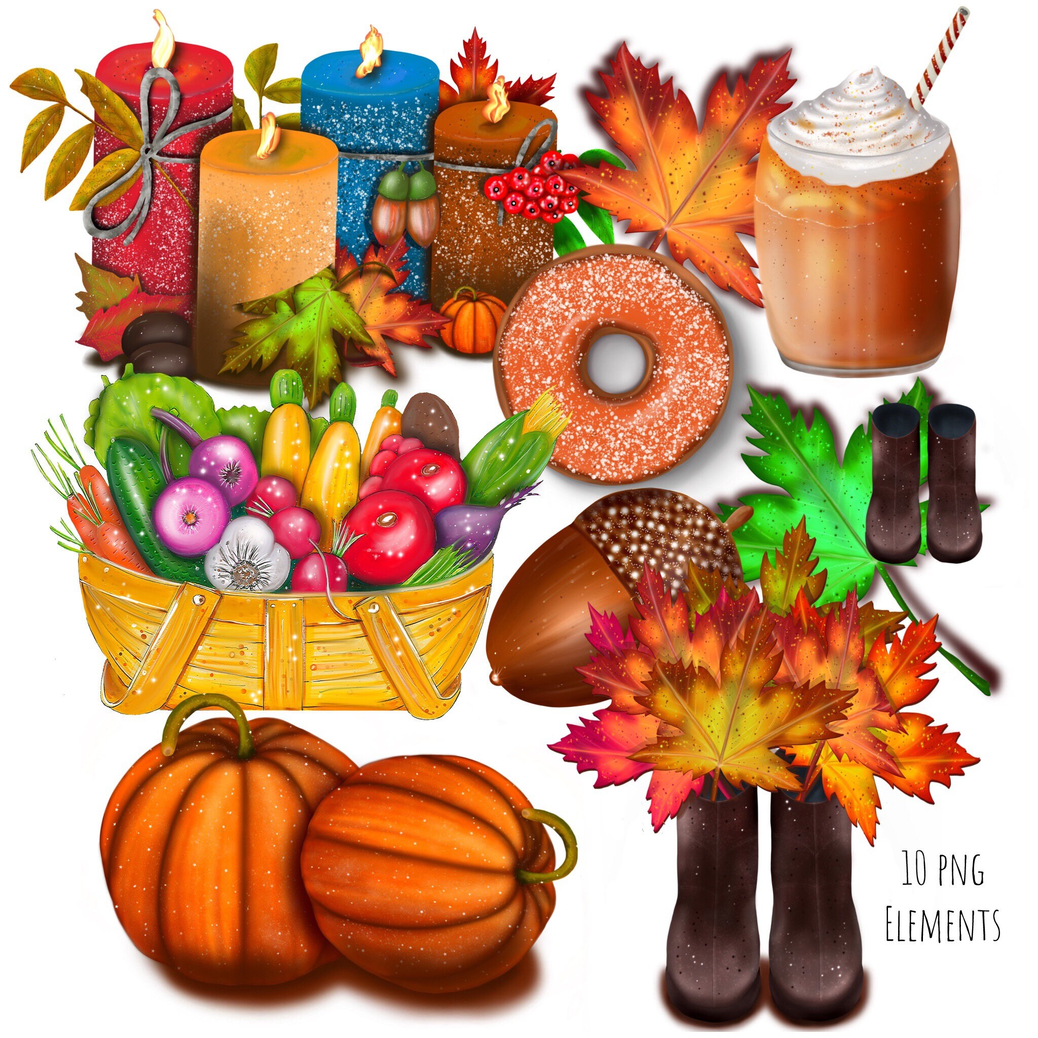 Craft Supplies & Tools Collage Sheets Materials Fall Autumn Clip Art ...