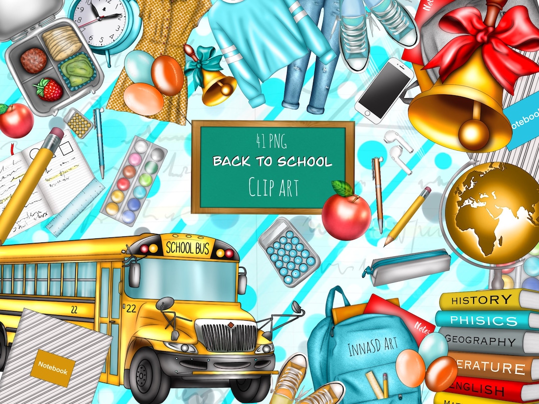 Back to School Clipart, School Stickers, High School Clipart, Study ...