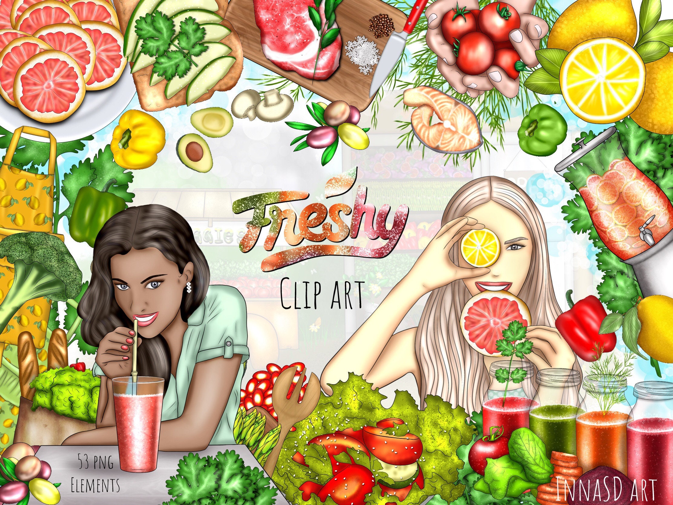 Eating Healthy Food Clipart