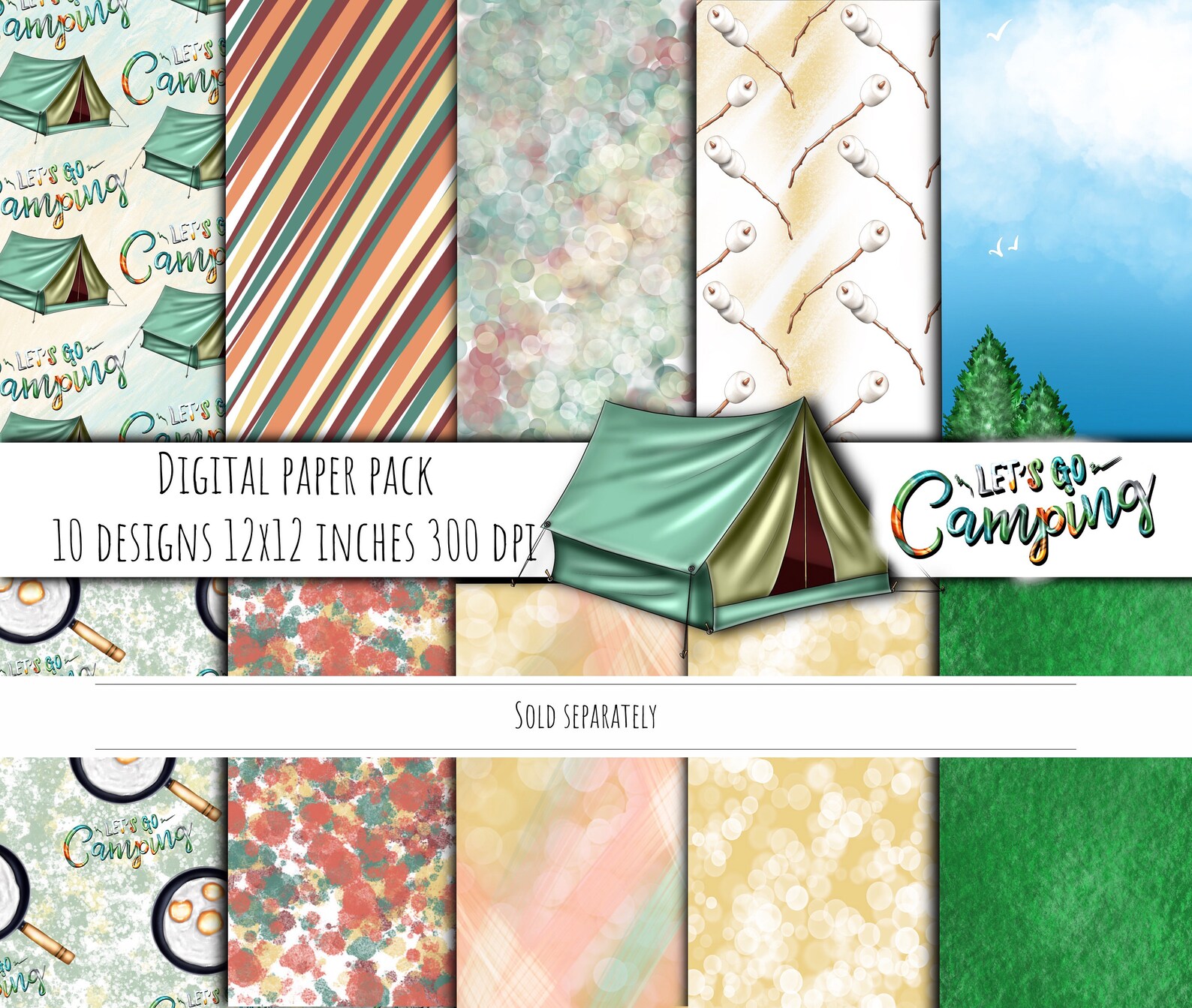 Let's Go Camping Clip Art Camping Stickers Fashion Clip - Etsy