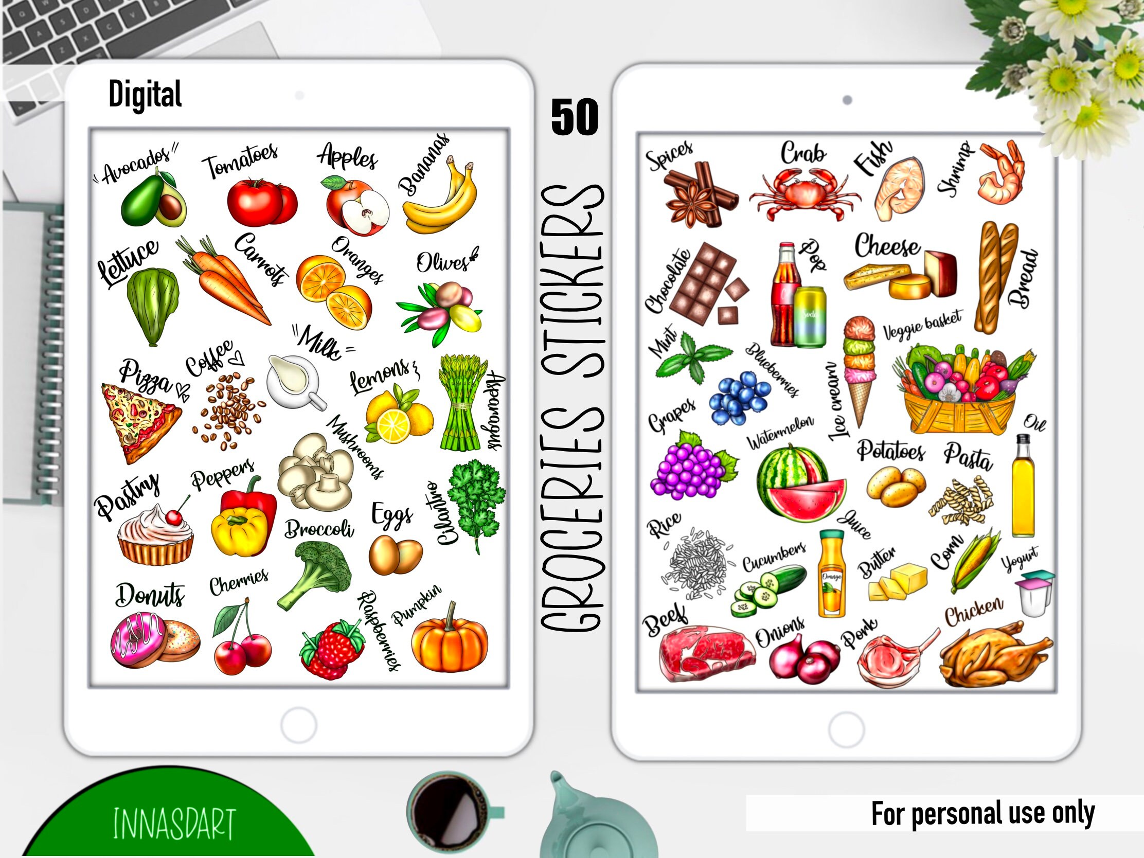 Grocery Food Stickers