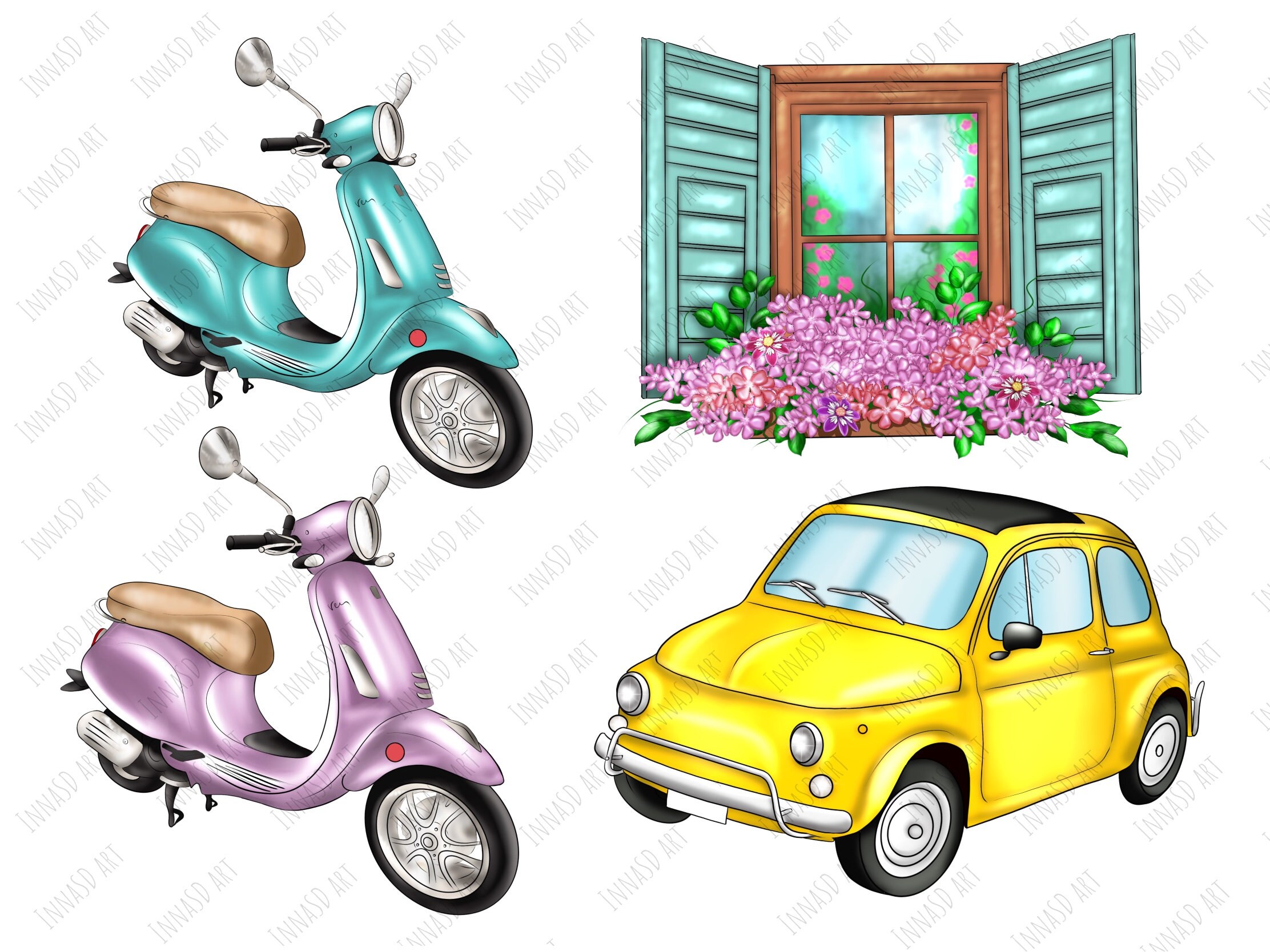 Explore Italy With Ciao Bella Clipart and Stickers for Travel - Etsy
