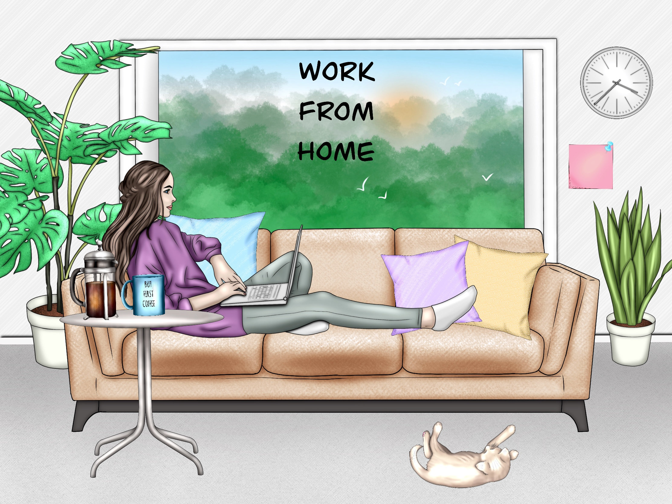 Work From Home Clip Art, Planner Stickers, Planner Accessories Clip Art ...