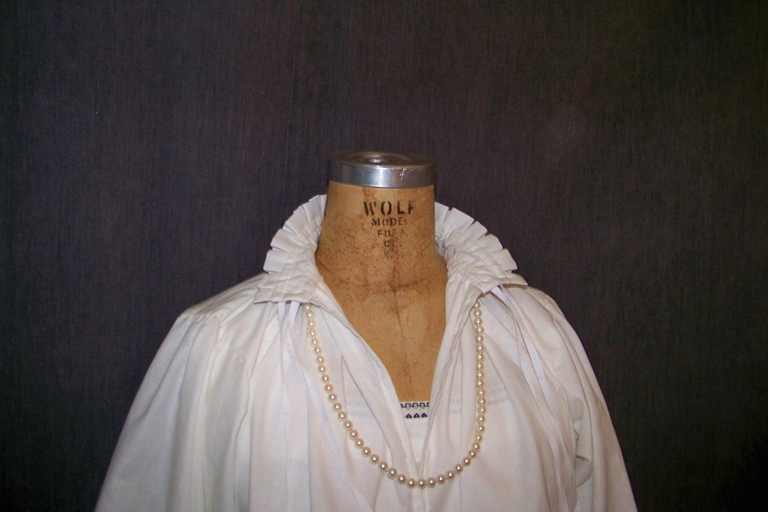 Ladies Partlet, Sleeves Custom, Cotton, Ruffle Collar/cuffs Box Pleats ...