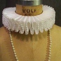 Elizabethan Neck Lace Collar - Historical Tudor Ruffled Gorguera ...