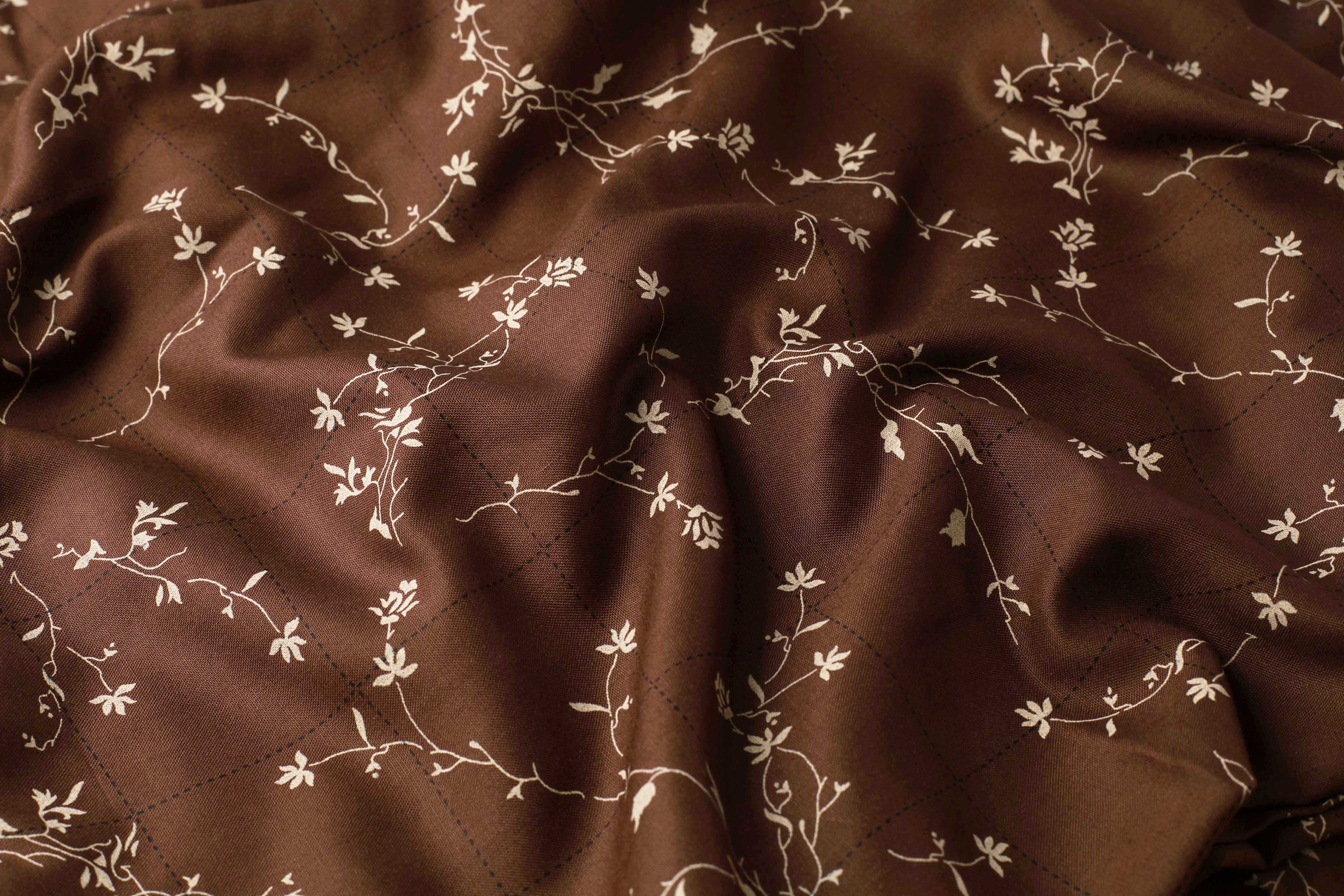 1 yard of Extra Wide Brown Rayon Fabric Indian Fabric Floral | Etsy