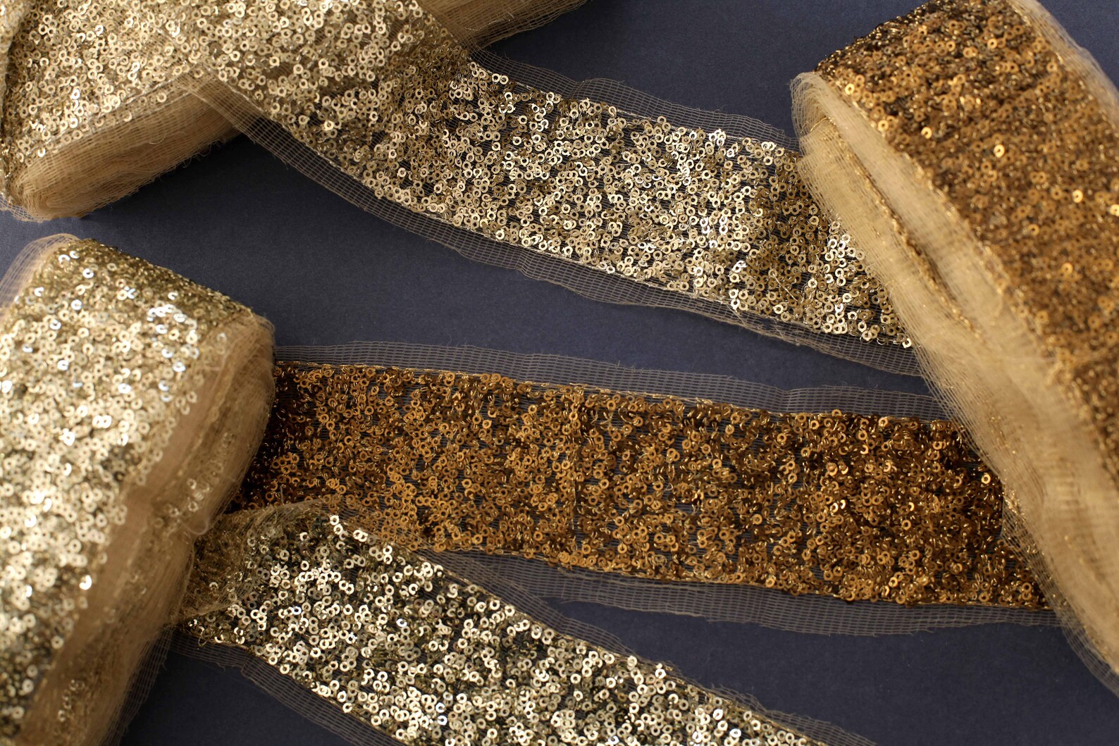 1 yard Gold Sequin Trim Embroidered Net Trim Costume Trim | Etsy