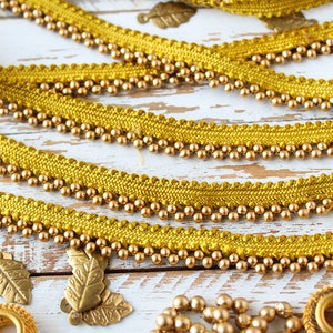 Gold Beaded Trim, Indian Trim, Gold Pearl Trim, Bridal Wear ...