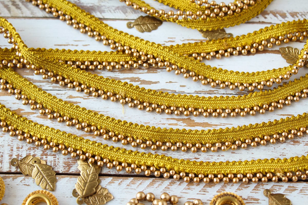 Gold Beaded Trim Indian Trim Gold Pearl Trim Bridal Wear - Etsy