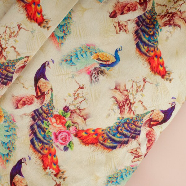 Peacock Fabric - Etsy