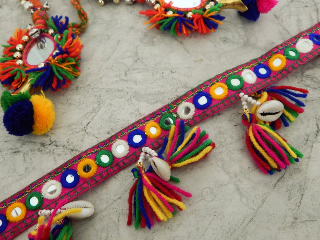 Multicoloured Shell Trim, Sequin Trim, Embroidered Trim, Belt Trim ...
